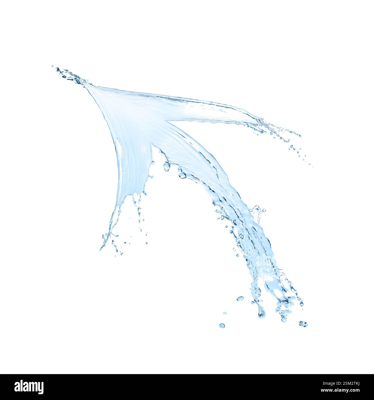 One arrow of water on white background Stock Photo - Alamy