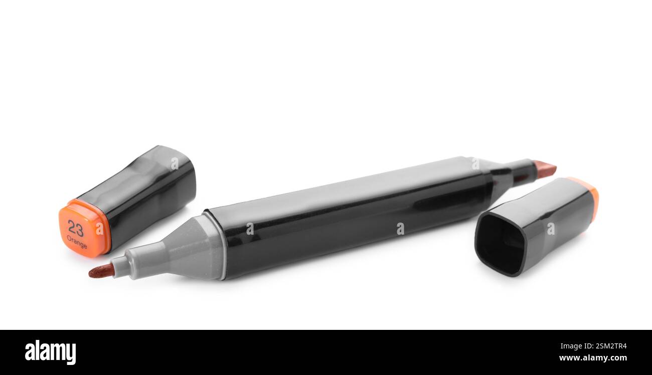 One double sided marker isolated on white Stock Photo - Alamy