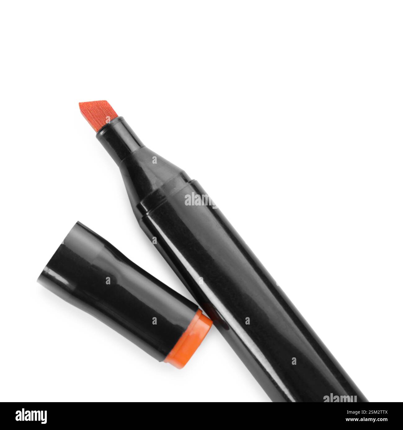 One color marker isolated on white, top view Stock Photo - Alamy