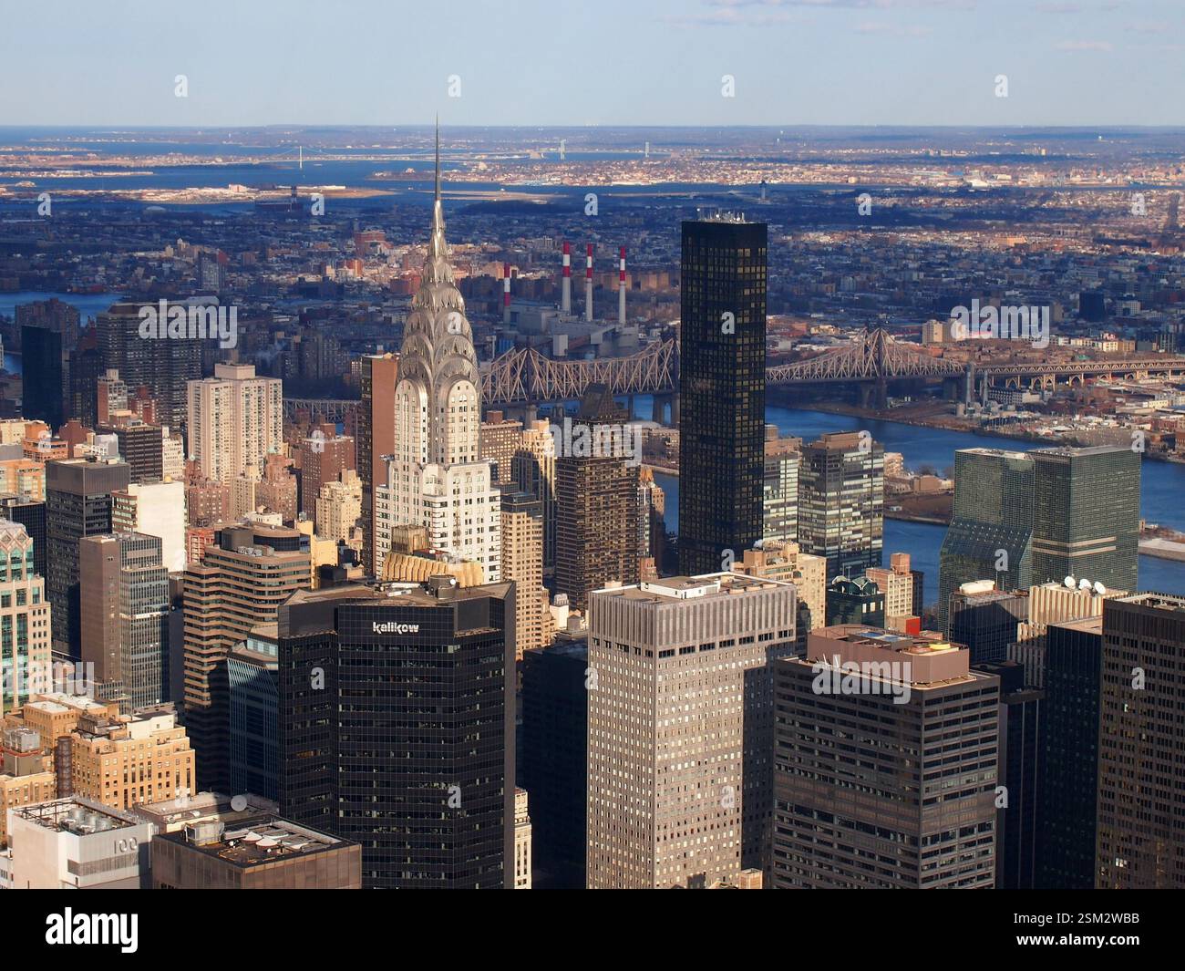 Aerial photo of NYC featuring Chrysler building taken in winter Stock ...