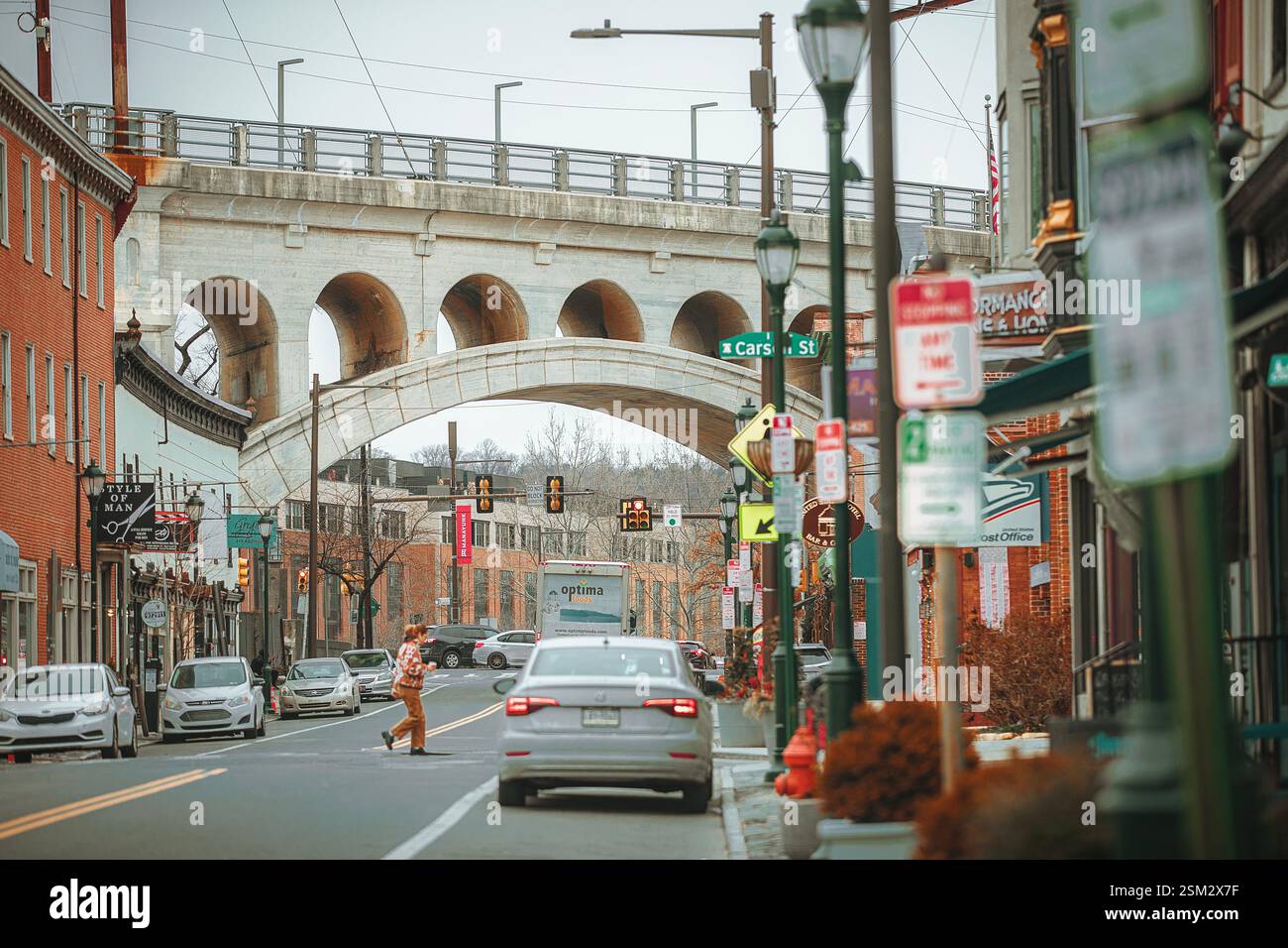 Cityscape of the Manayunk neighborhood in Philadelphia, Pennsylvania ...