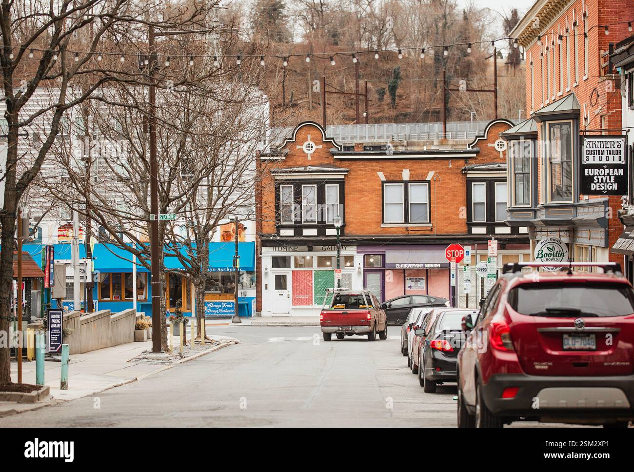Cityscape of the Manayunk neighborhood in Philadelphia, Pennsylvania ...