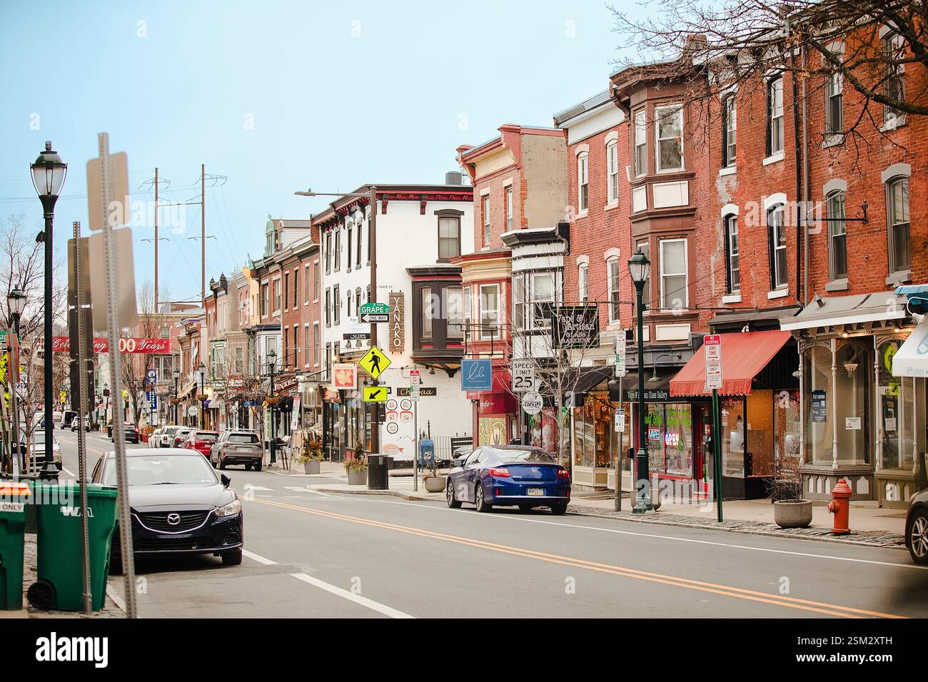 Cityscape of the Manayunk neighborhood in Philadelphia, Pennsylvania ...