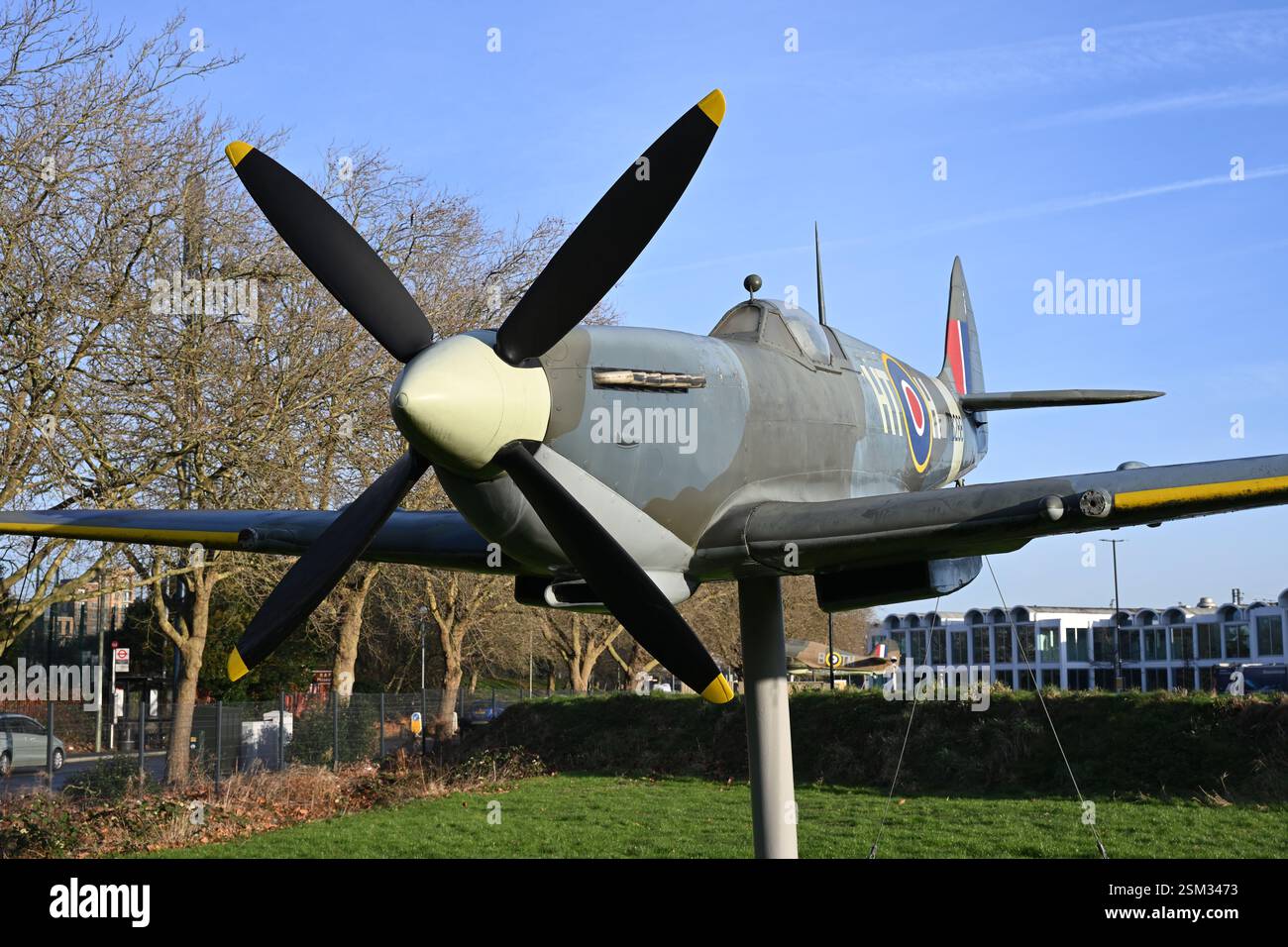 Supermarine Spitfire MK XVI Gate Guardian at the RAF Museum London ...