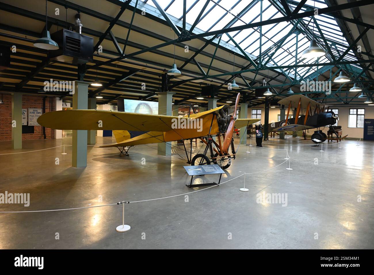 Blériot XXVII racing aircraft with an Avro 504K behind it inside the ...