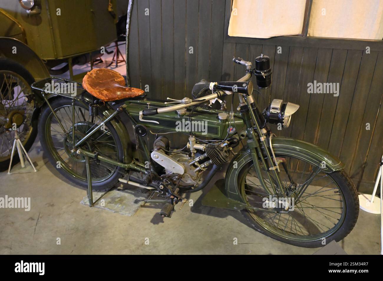 Phelon & Moore 3.5hp RFC Model motorbike on display RAF Museum London ...
