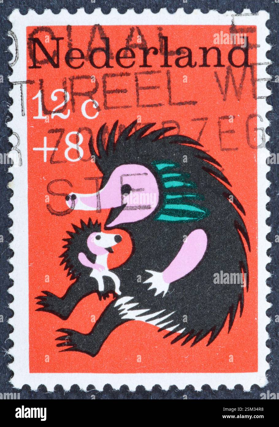 Cancelled postage stamp printed by Netherlands, that shows Lullaby of ...