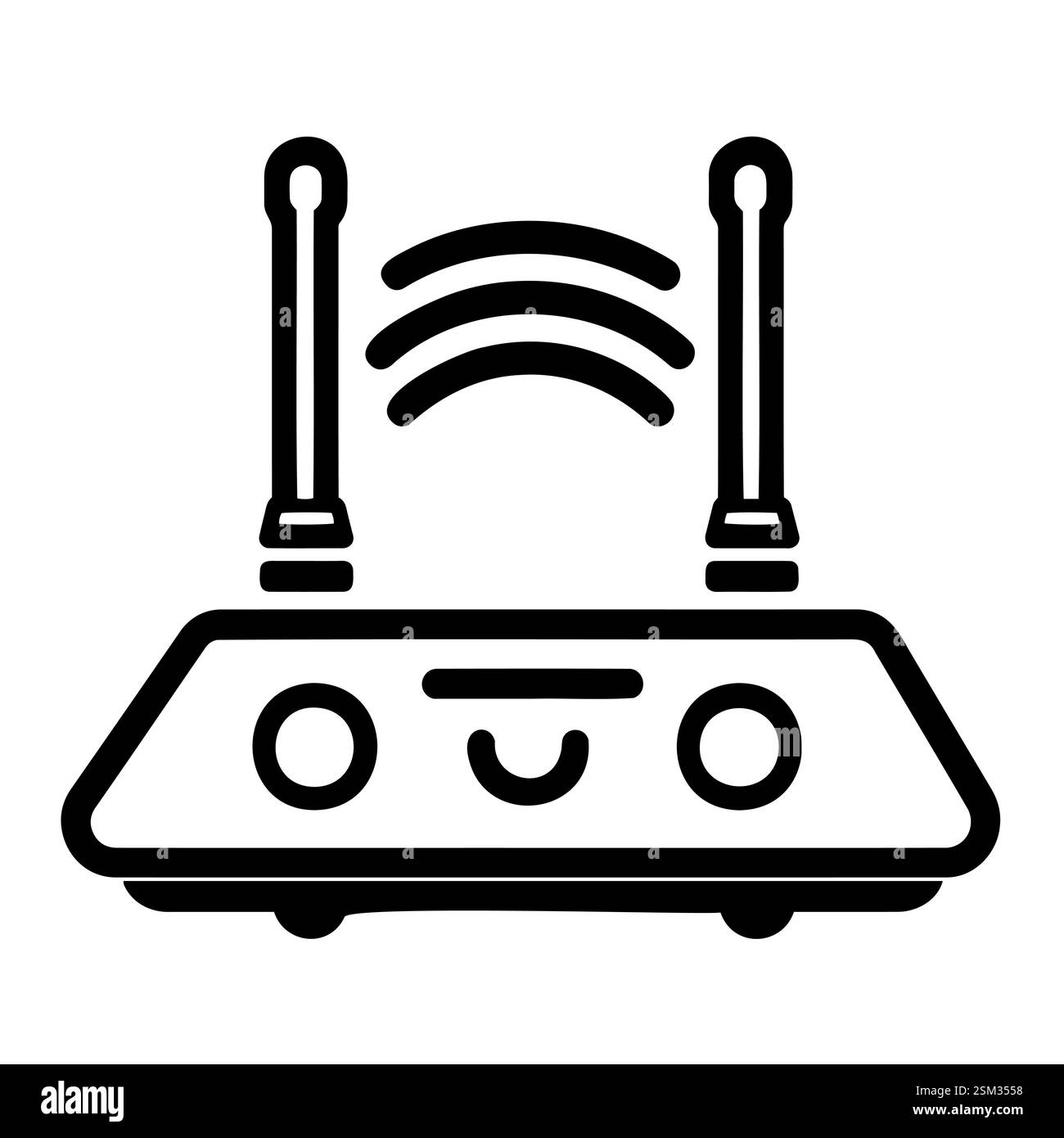 Simple black and white WiFi router icon Stock Vector Image & Art - Alamy