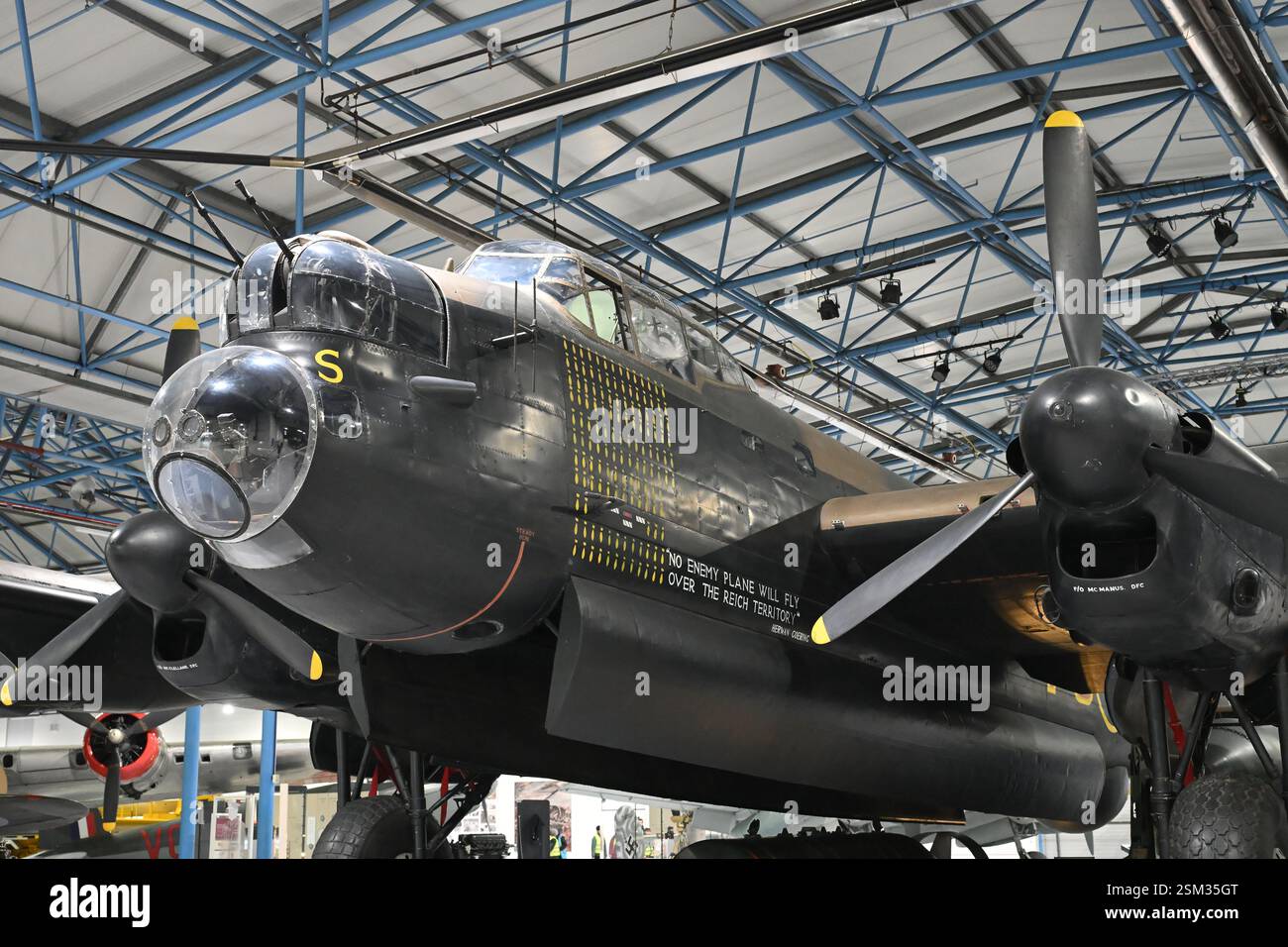 Avro Lancaster 1 bomber on display at the RAF Museum in London Stock ...