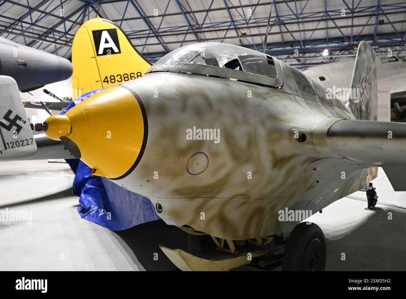 rocket powered Messerschmitt Me 163B-1a Komet on display at the RAF ...