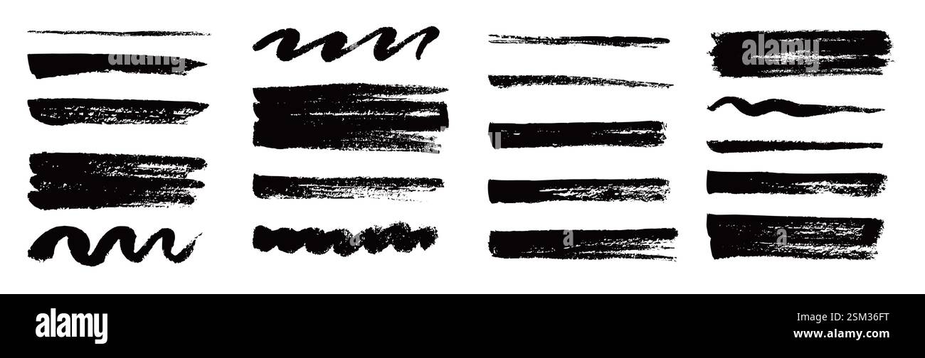 Marker brush texture stroke paint underline highlight. Marker pen ...