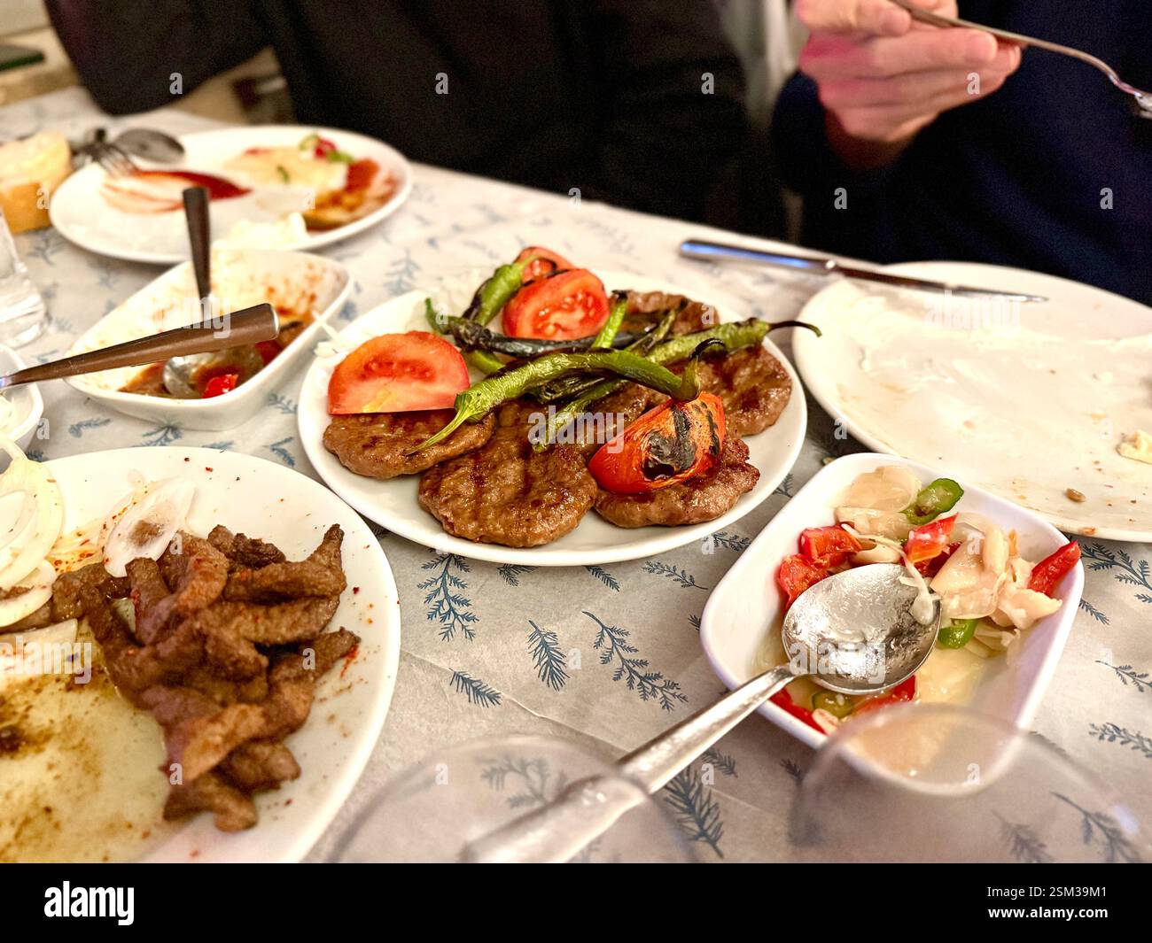 Turkish kofte or kofta served at local traditional restaurant ready to ...