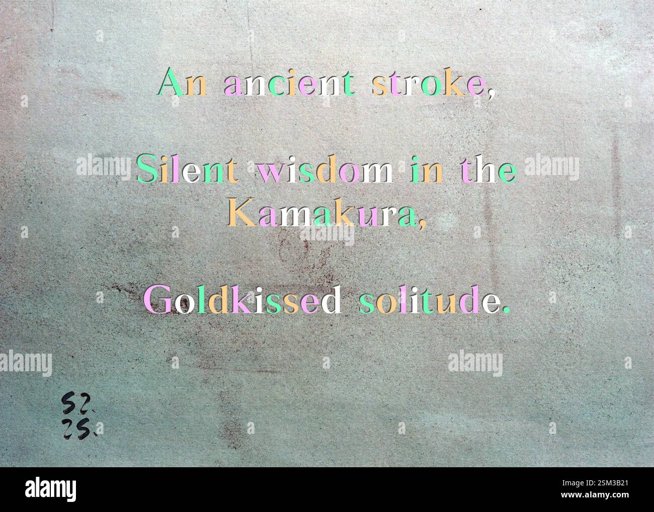 An ancient stroke, Silent wisdom in the Kamakura, Goldkissed solitude ...
