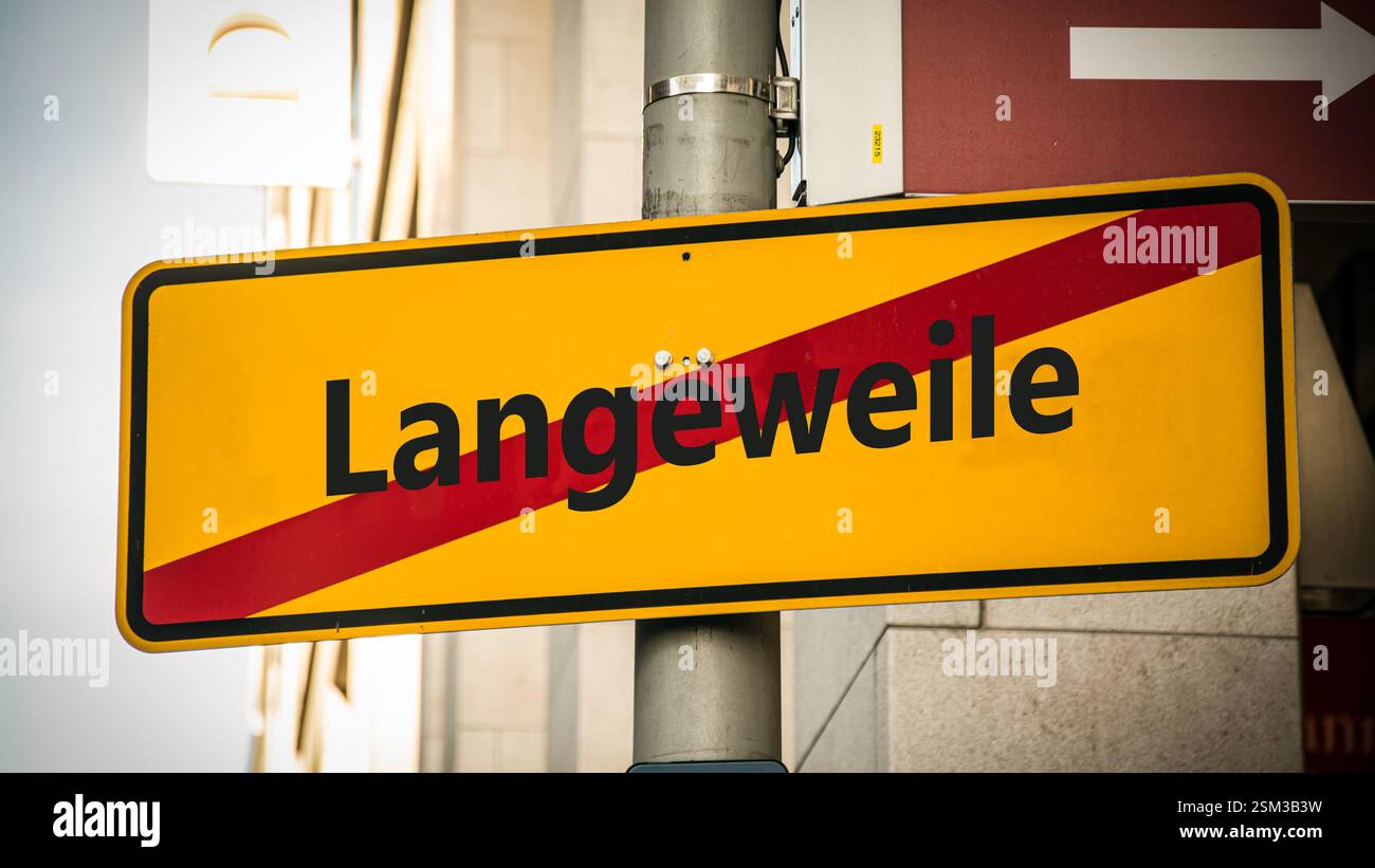 An image with a signpost pointing in two different directions in German ...