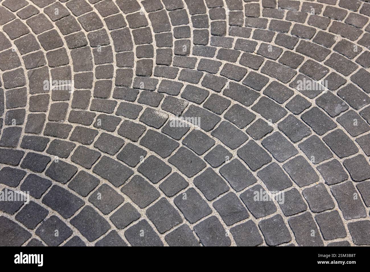 Grey Cobblestone Tiles With Sand Grout Pavement Stock Photo - Alamy