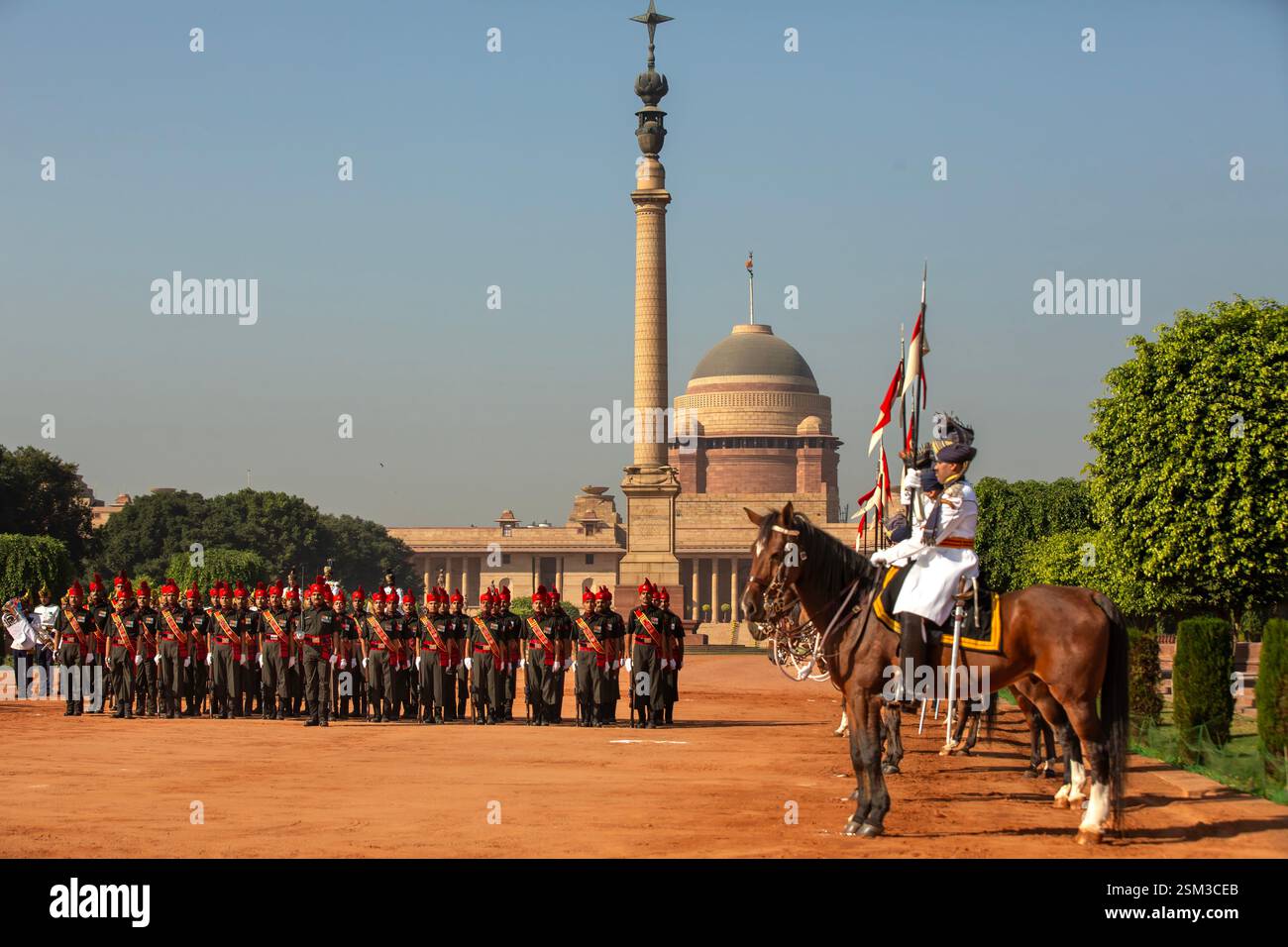 The Change of Guard Ceremony at the Rashtrapati Bhawan, Presidential Palace, New Delhi, India ...