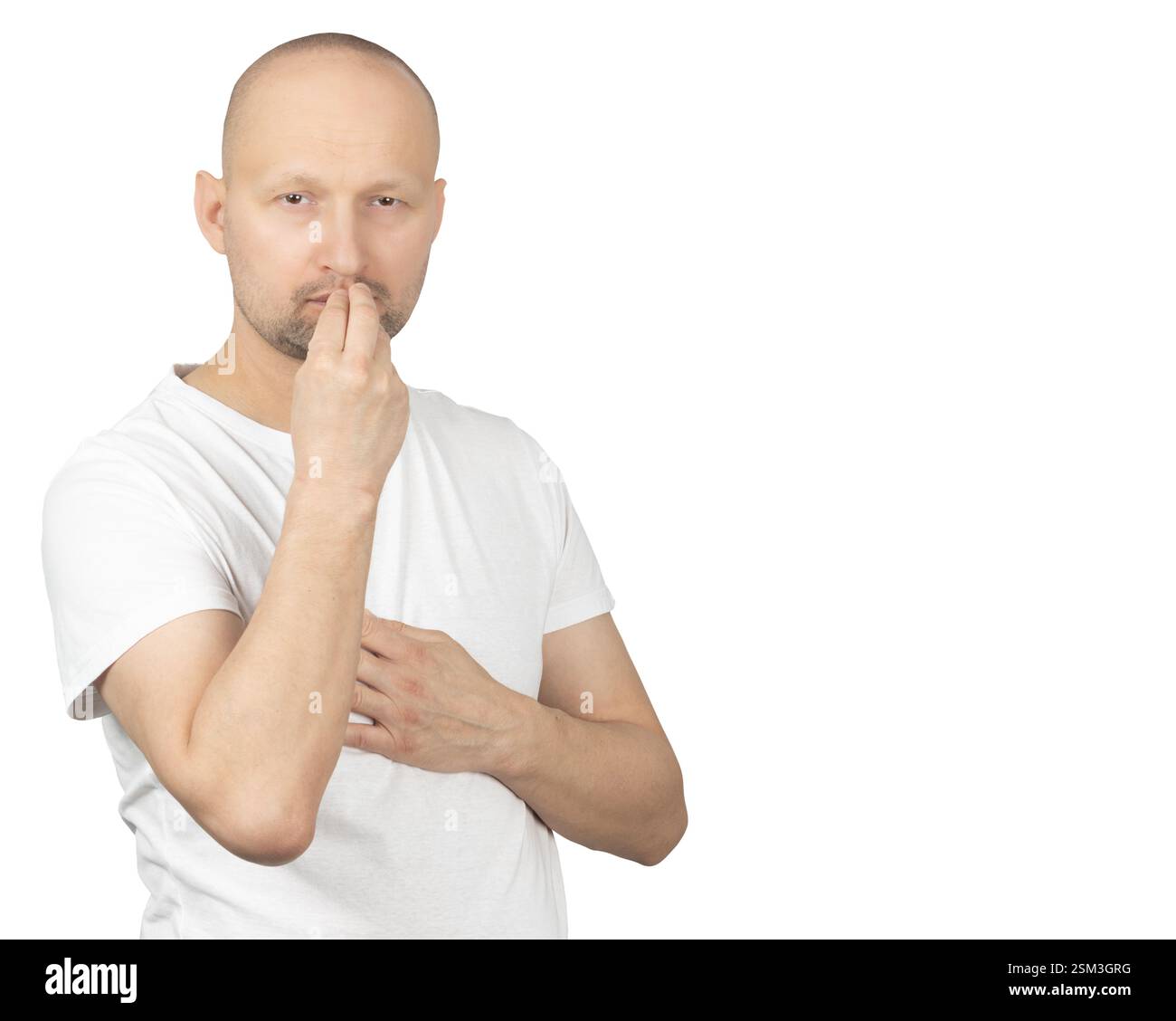White doubt expression face hi-res stock photography and images - Alamy