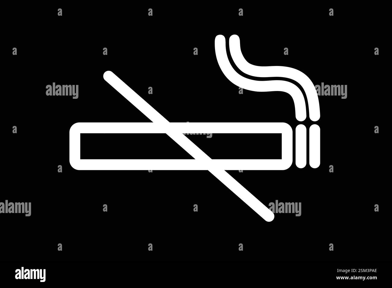 No Smoking Icon on Black Background Stock Vector Image & Art - Alamy