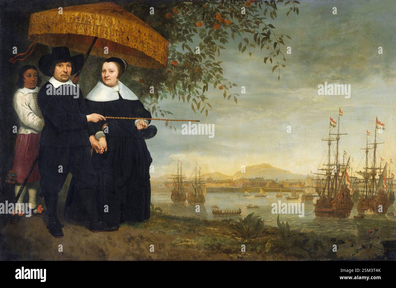 Painting by Dutch artist Aelbert Cuyp, VOC Senior Merchant with his ...