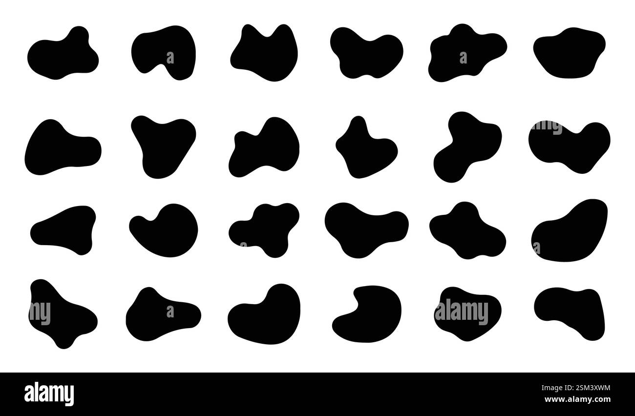 Blob shape organic vector illustration set. Abstract blotch shape ...