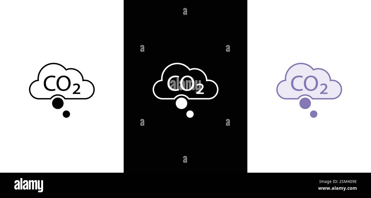 CO2 emissions icon sign vector. CO2 emission, reduction, neutrality ...