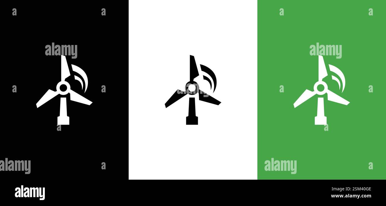 Wind turbine vector Icon. Wind power icon template color editable. wind ...