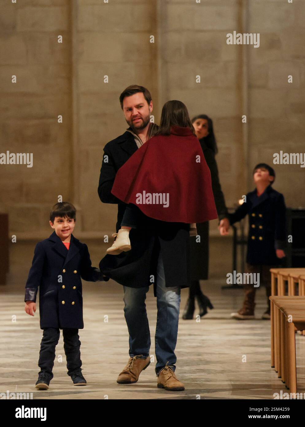 U.S. Vice President JD Vance, second lady Usha Vance, and their ...