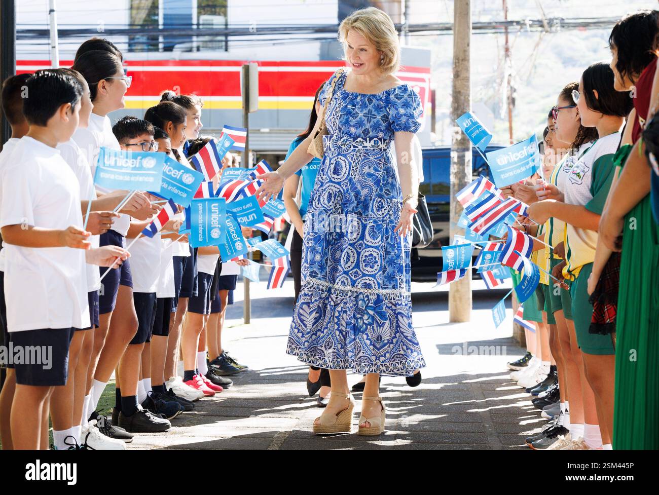 Mora, Costa Rica. 12th Feb, 2025. Queen Mathilde of Belgium pictured ...