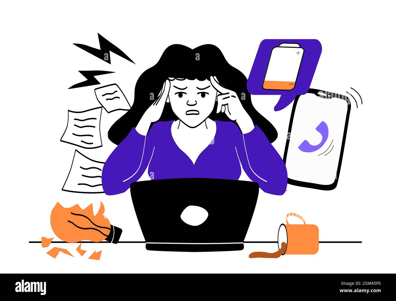 Woman overwhelmed work deadlines hi-res stock photography and images ...