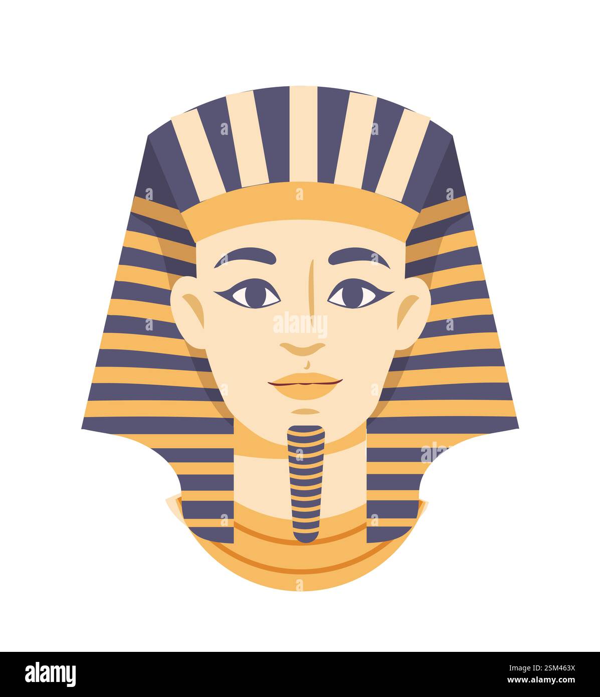 Ancient Egyptian pharaoh portrait with striped headdress Stock Vector ...
