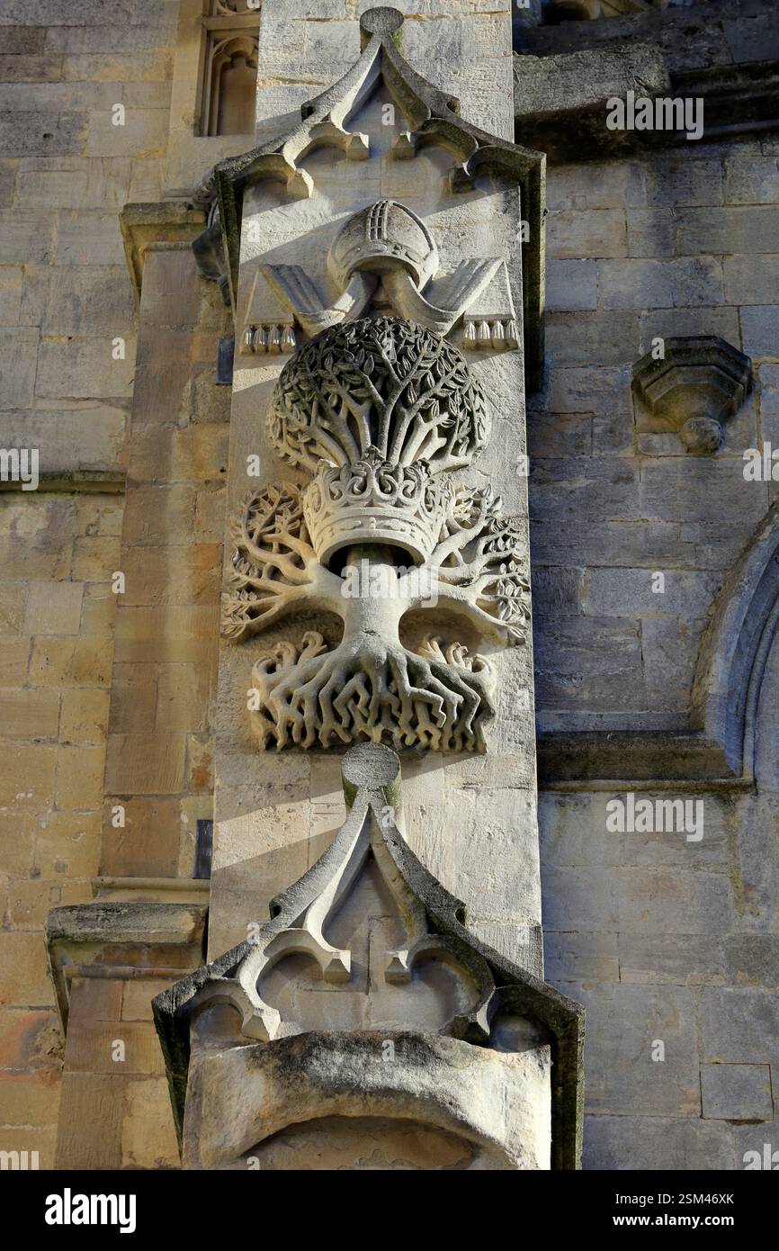 Olive tree carving for Bishop Oliver King on Bath Abbey, Somerset ...