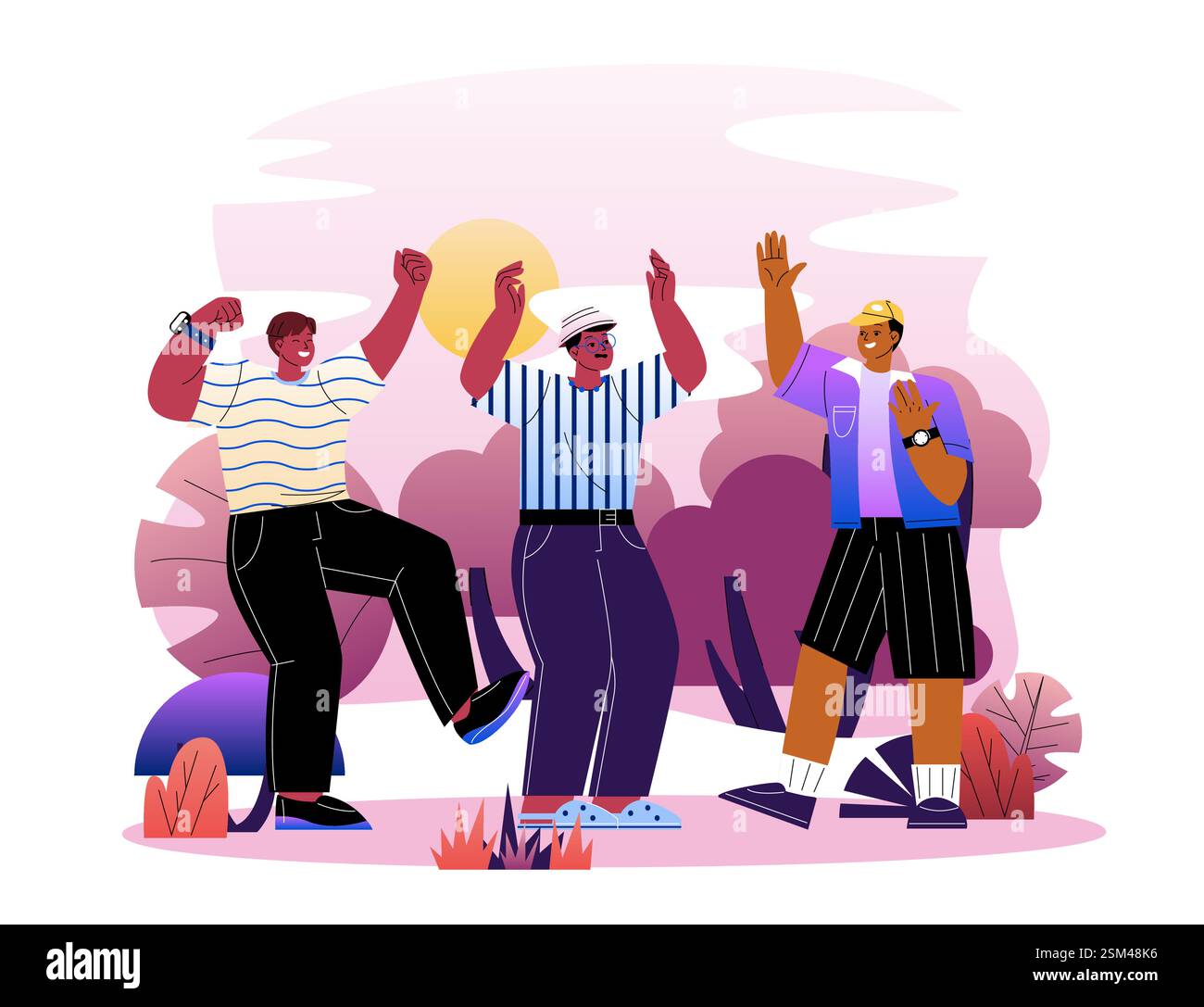 Three dancing men Stock Vector Images - Alamy