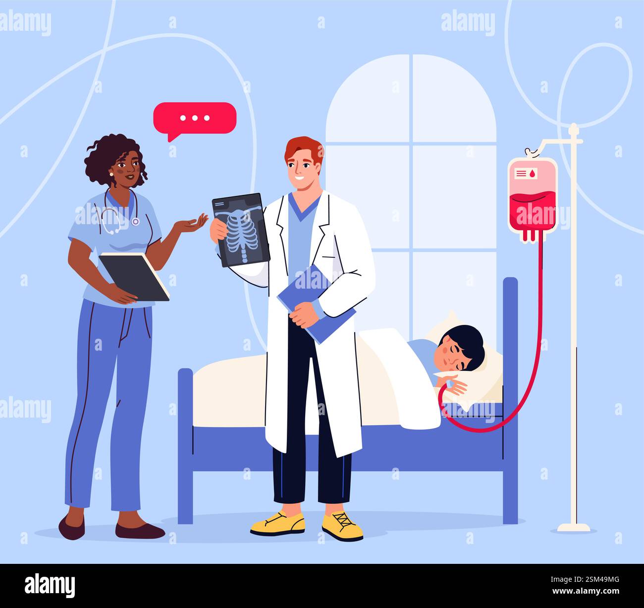 Physical examination patient interaction Stock Vector Images - Alamy