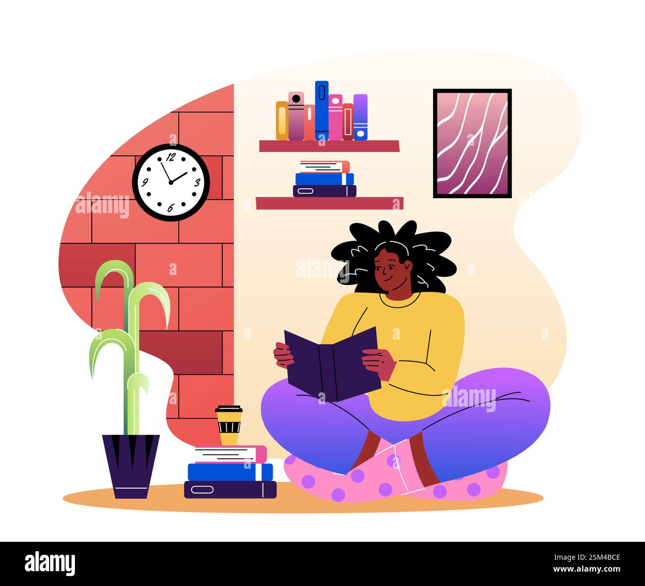 Woman with indoor setting Stock Vector Images - Alamy