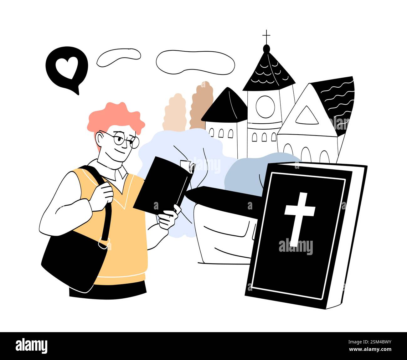 Scholar reading bible Stock Vector Images - Alamy