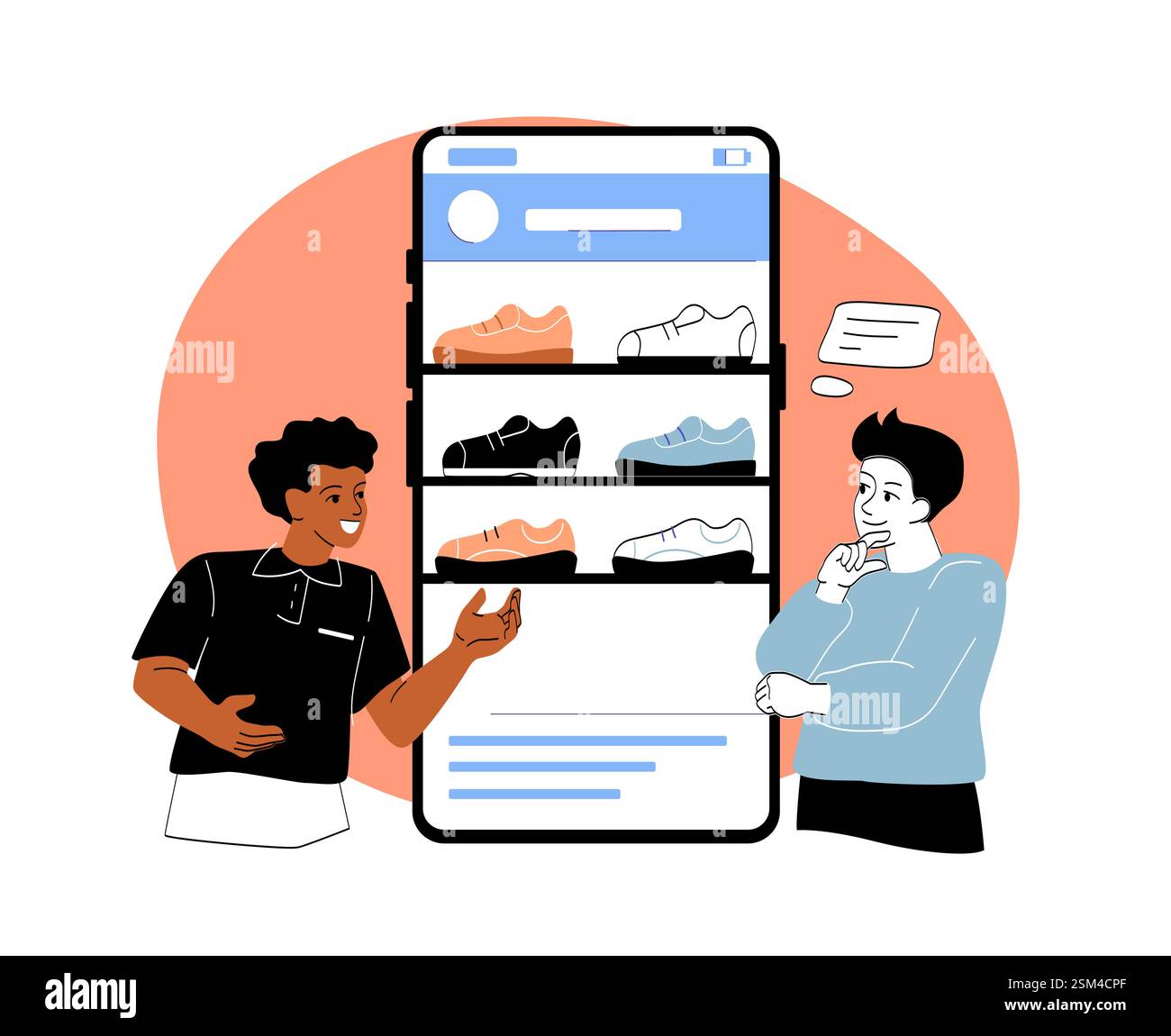 Shopping discussing Stock Vector Images - Alamy