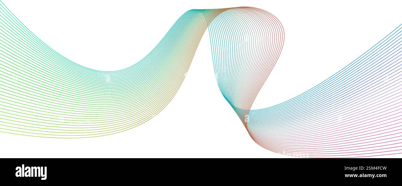 A smooth, flowing wave pattern in vibrant gradients of blue, purple ...