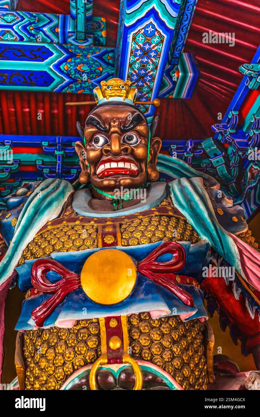 Colorful Entrance Guardian Statue Tianhou Queen of Heaven Taoist Temple ...