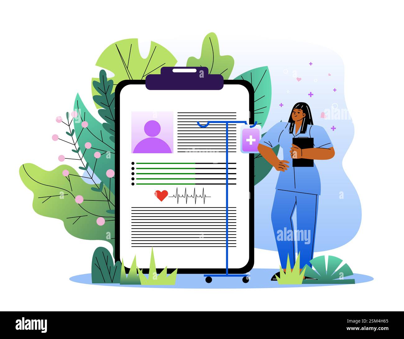 Medical record concept with doctor and clipboard Stock Vector Image ...