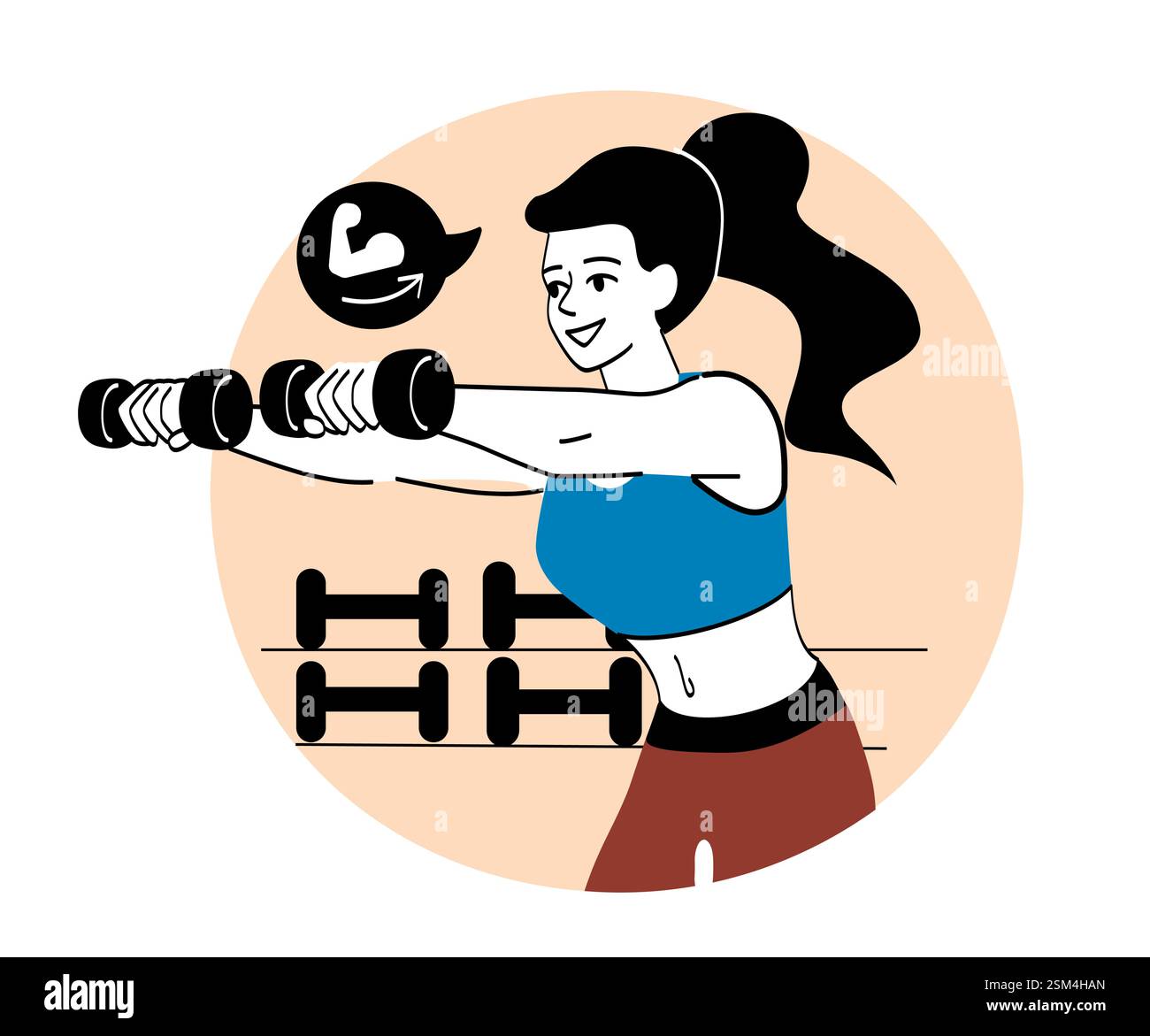 Power workout in gym woman Stock Vector Images - Alamy