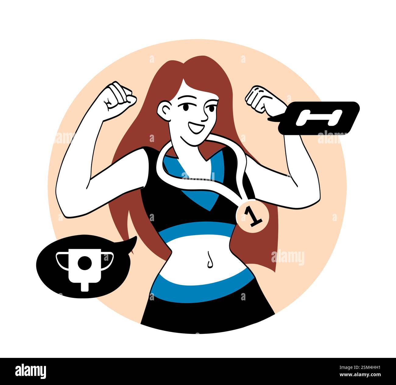 Woman flex muscles Stock Vector Images - Alamy