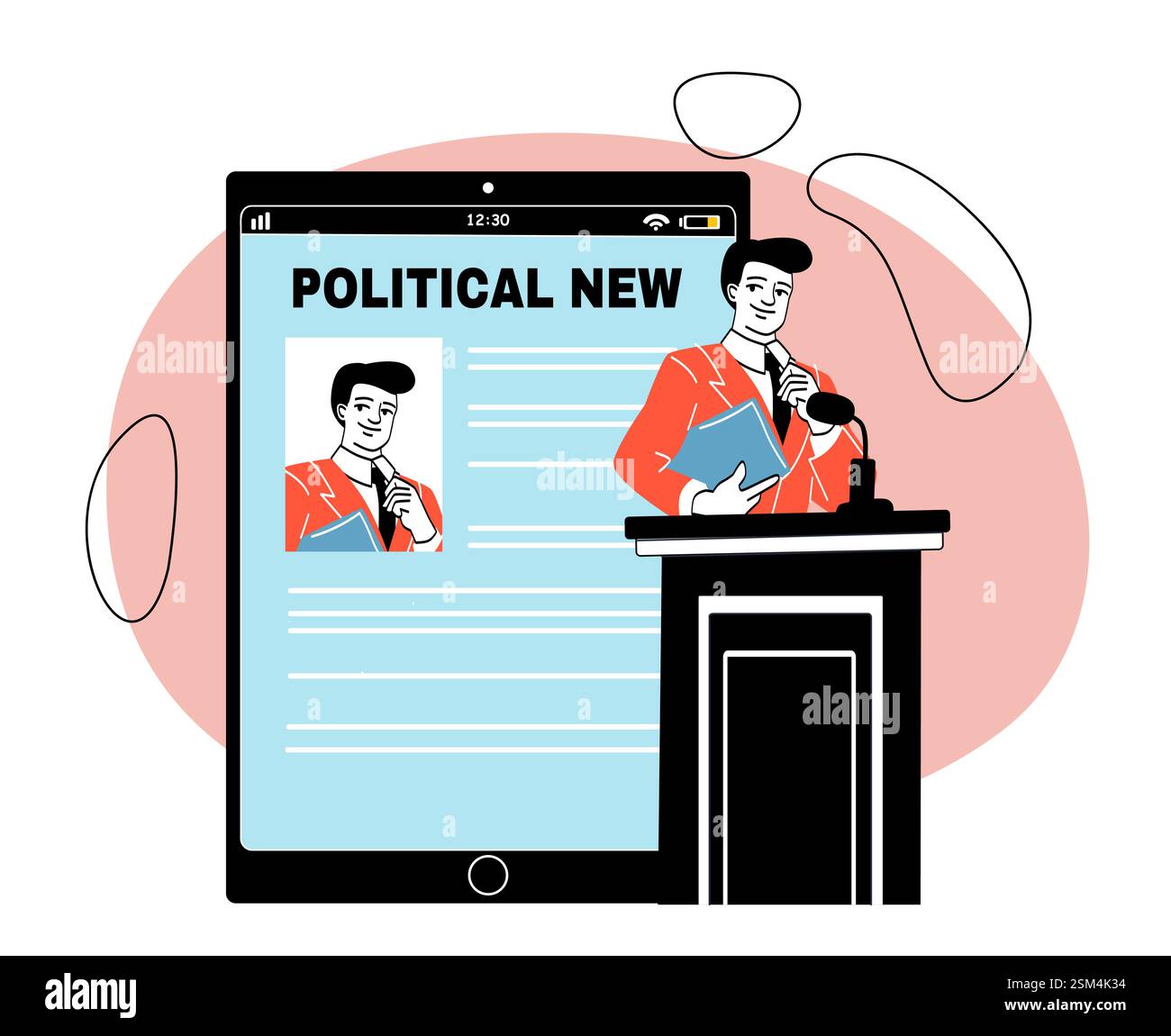 Press conference scene Cut Out Stock Images & Pictures - Alamy