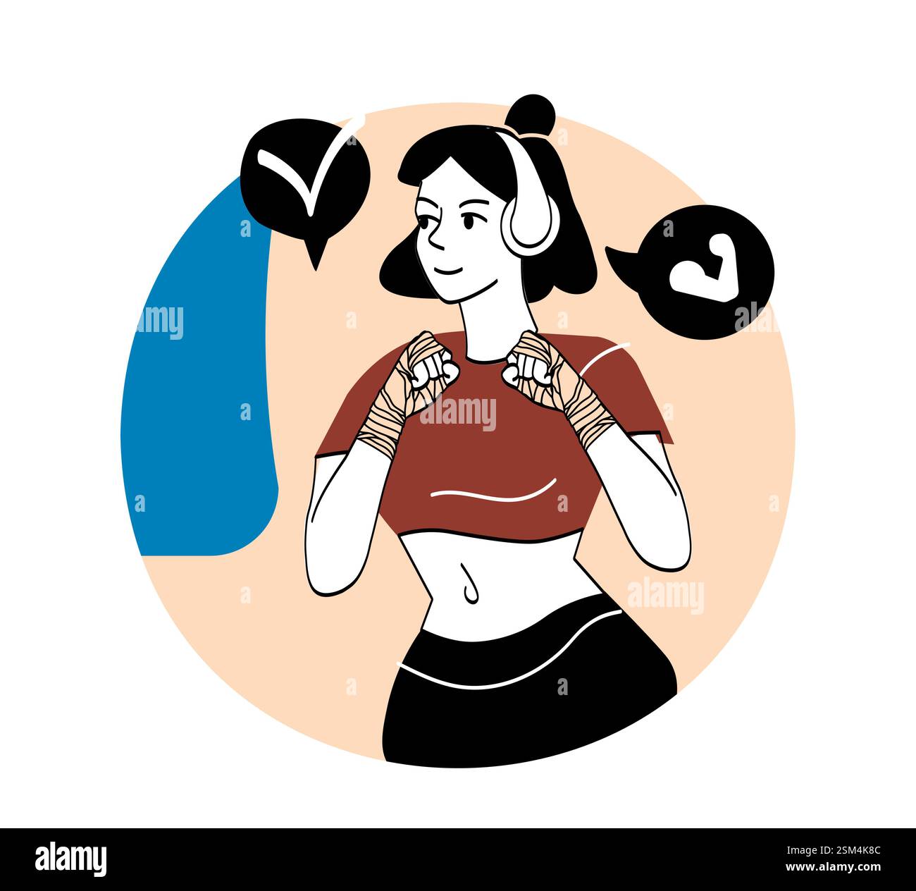 Female boxer gym Stock Vector Images - Alamy
