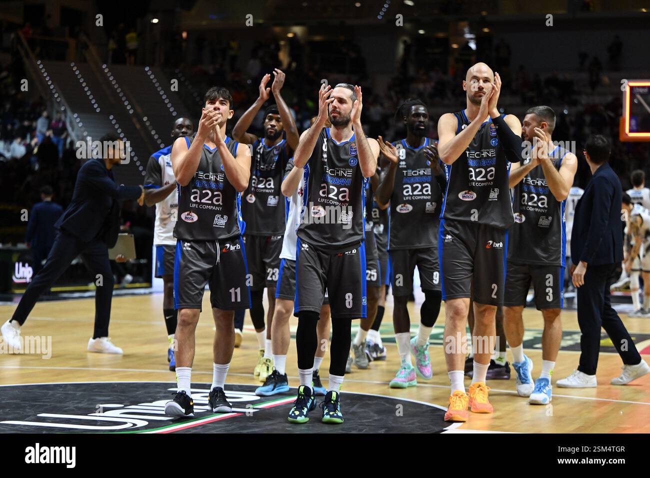 Team of Germani Brescia celebrates victory after won the LBA ...