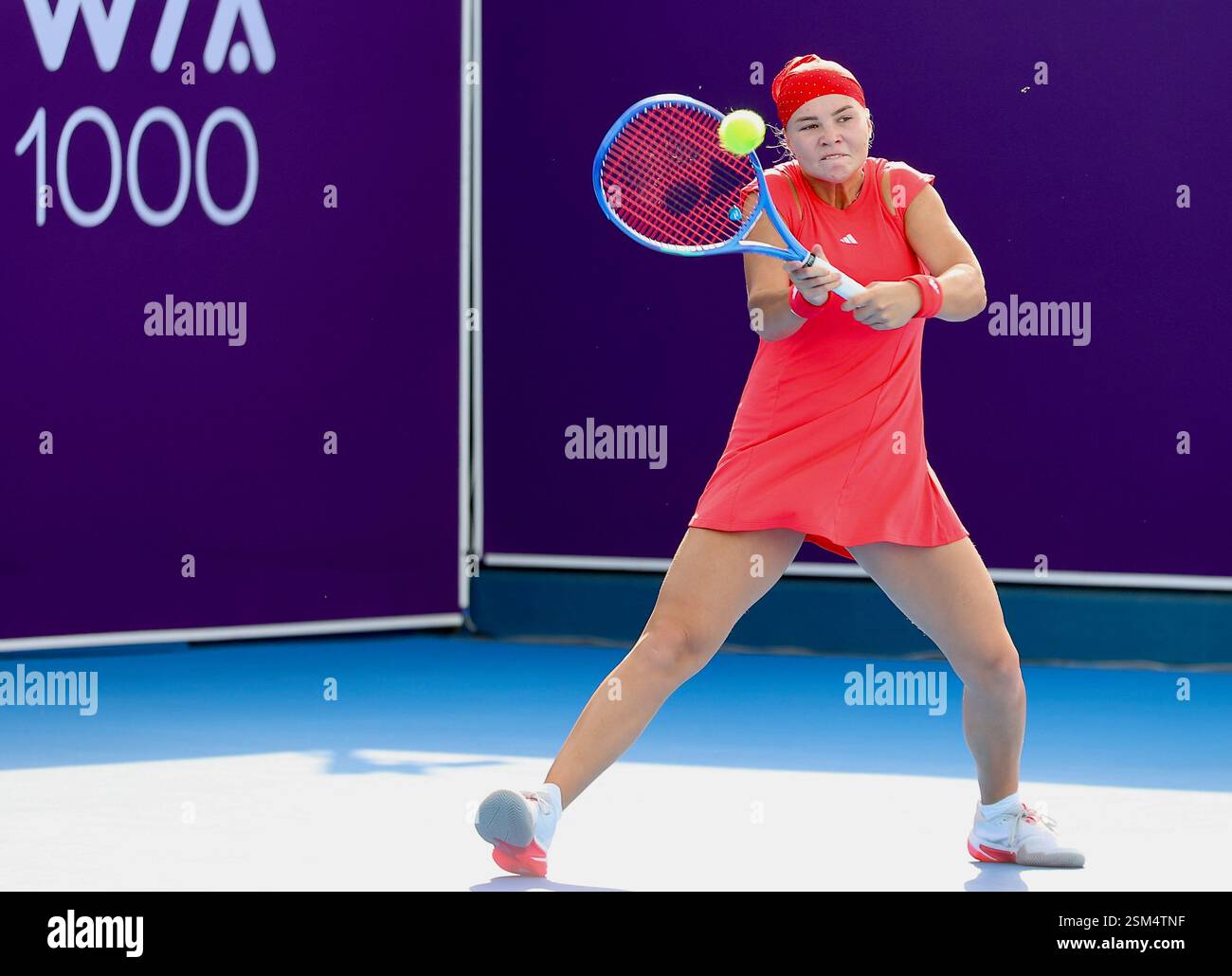 Action from the WTA Qatar Total Engergies tennis tournament in Qatar ...