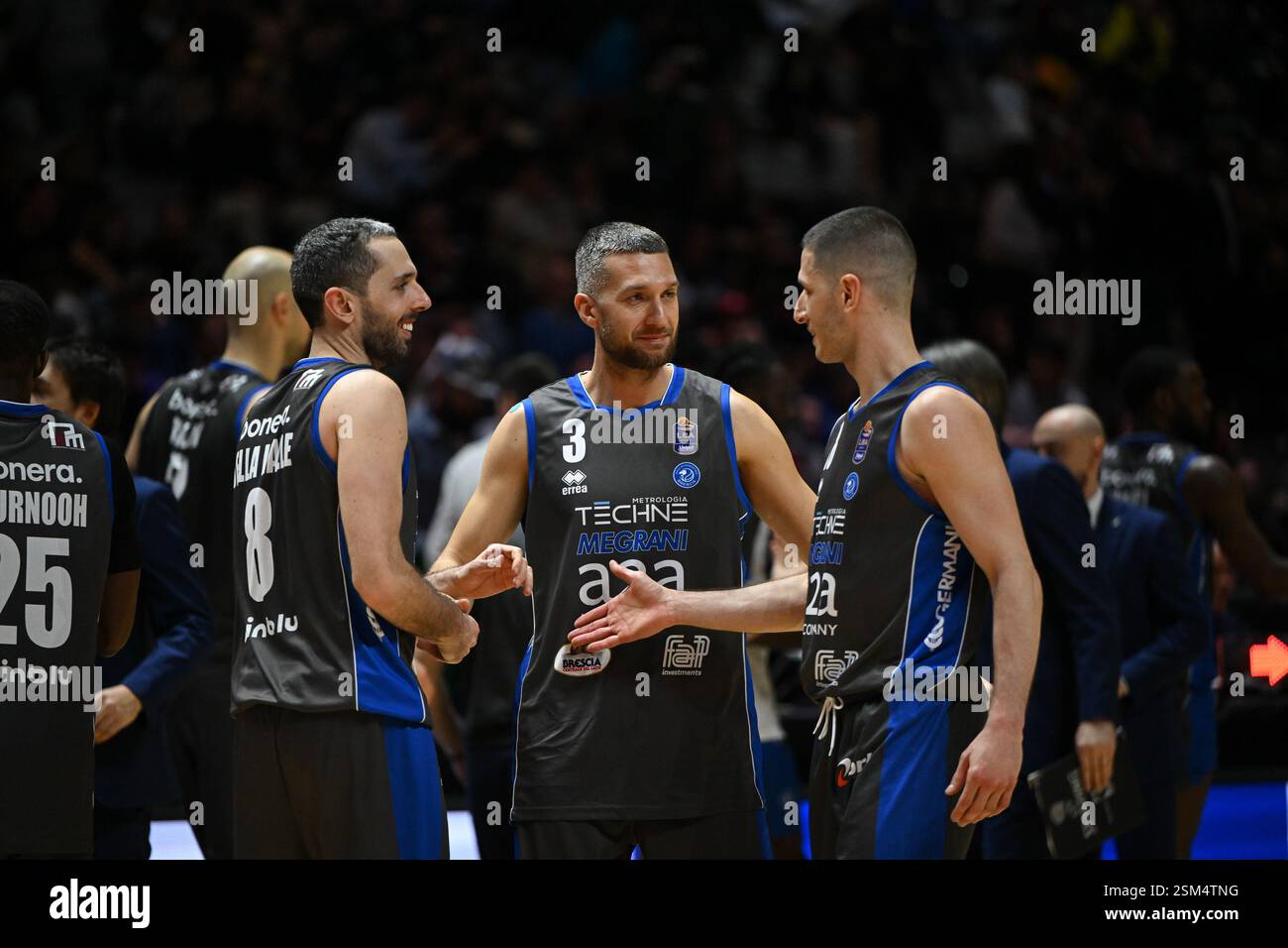 Team, of Germani Brescia celebrates victory after won the LBA ...