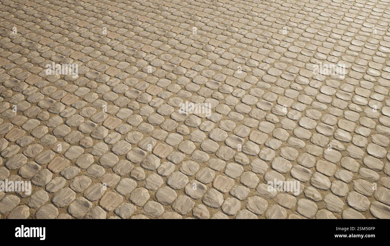 Concept conceptual solid beige background of cobblestone texture floor ...
