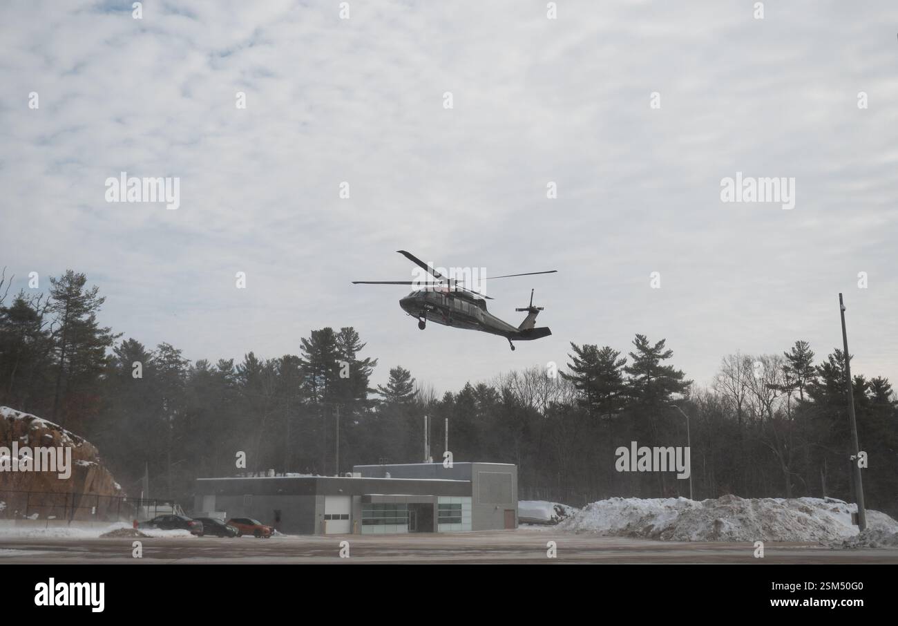 Lansdowne, Canada. 12th Feb, 2025. An RCMP Sikorsky UH-60 Black Hawk ...
