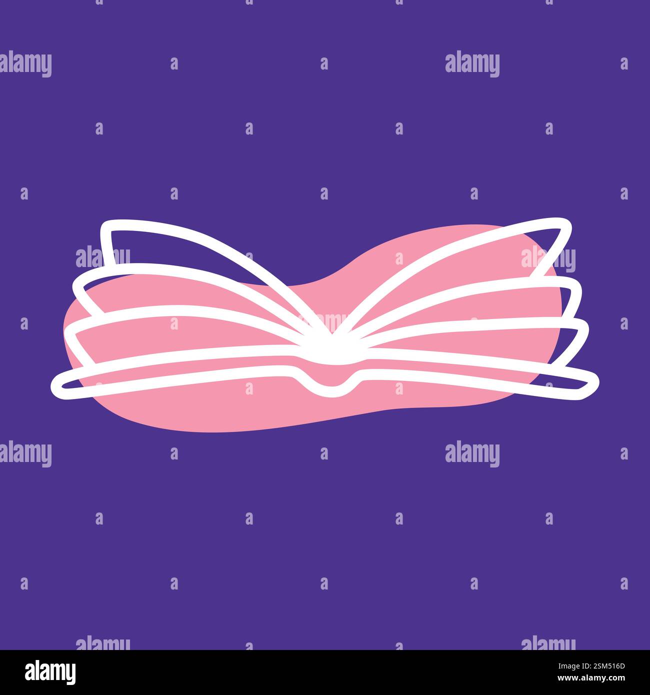 Doodle open book icon hand drawn with thin line and colorful blob Stock ...