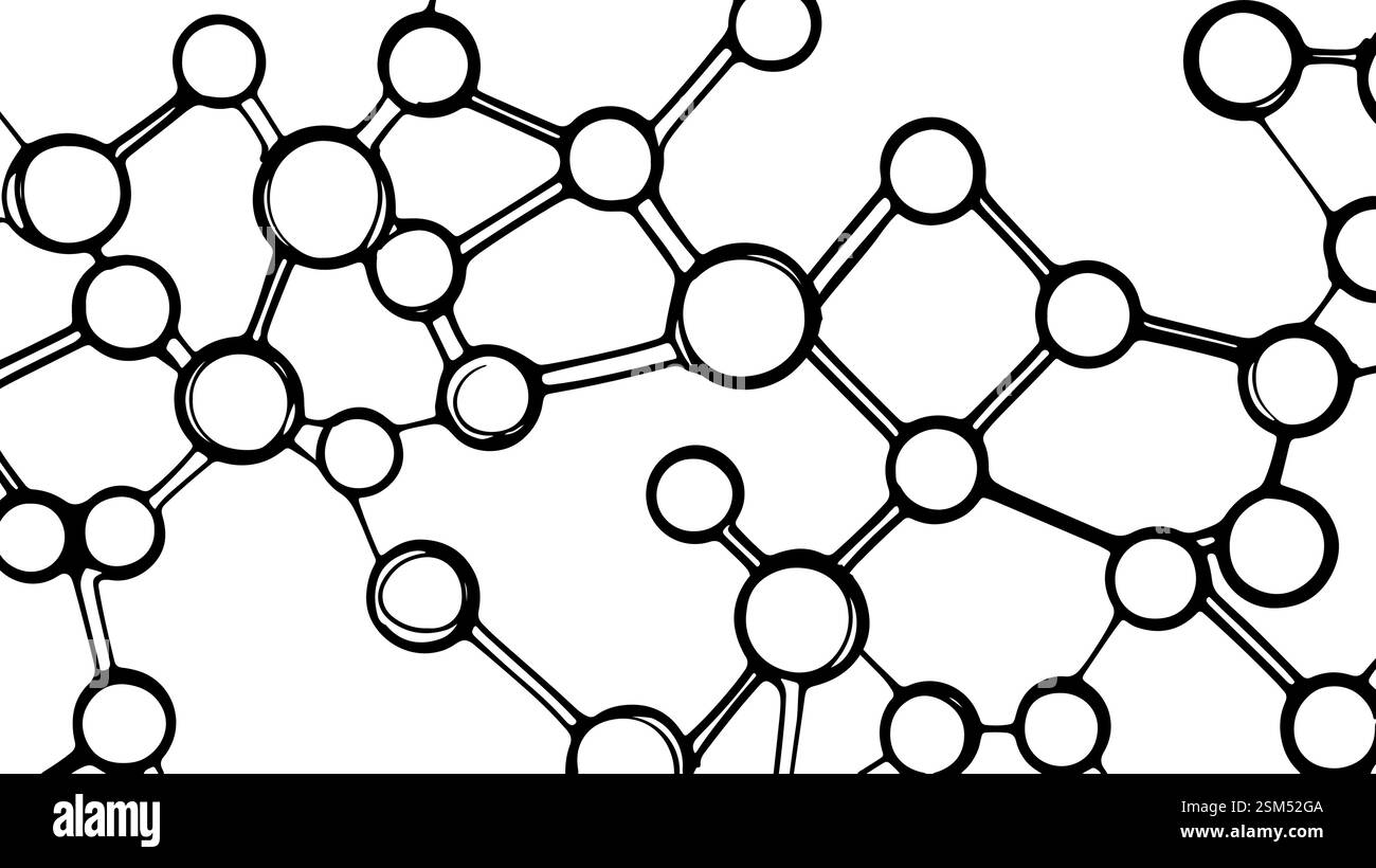 Molecular structure network abstract. Circles connected by lines ...